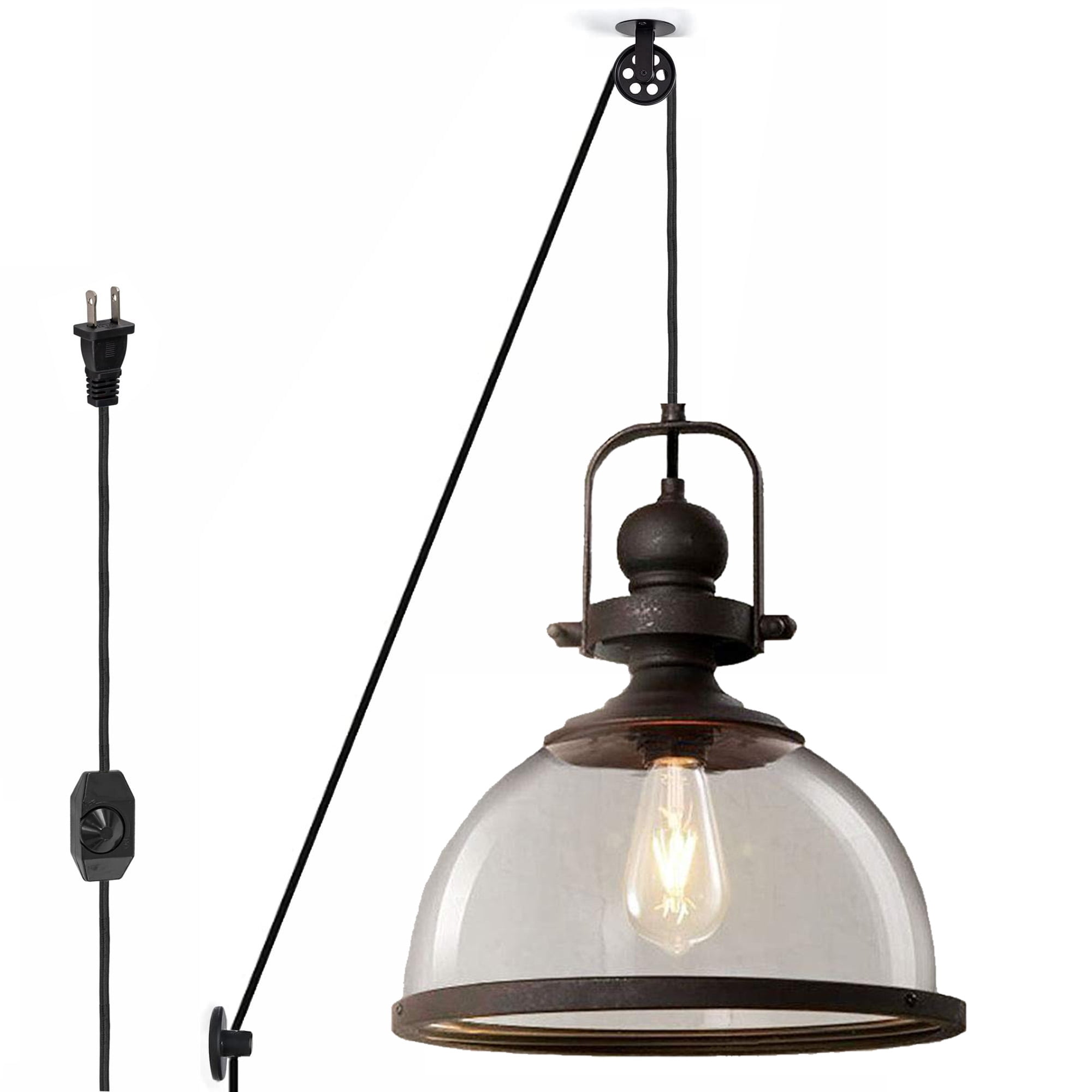 Kiven Plug in Dimmable Pendant Light,Modern Hanging Light Fixture with ...