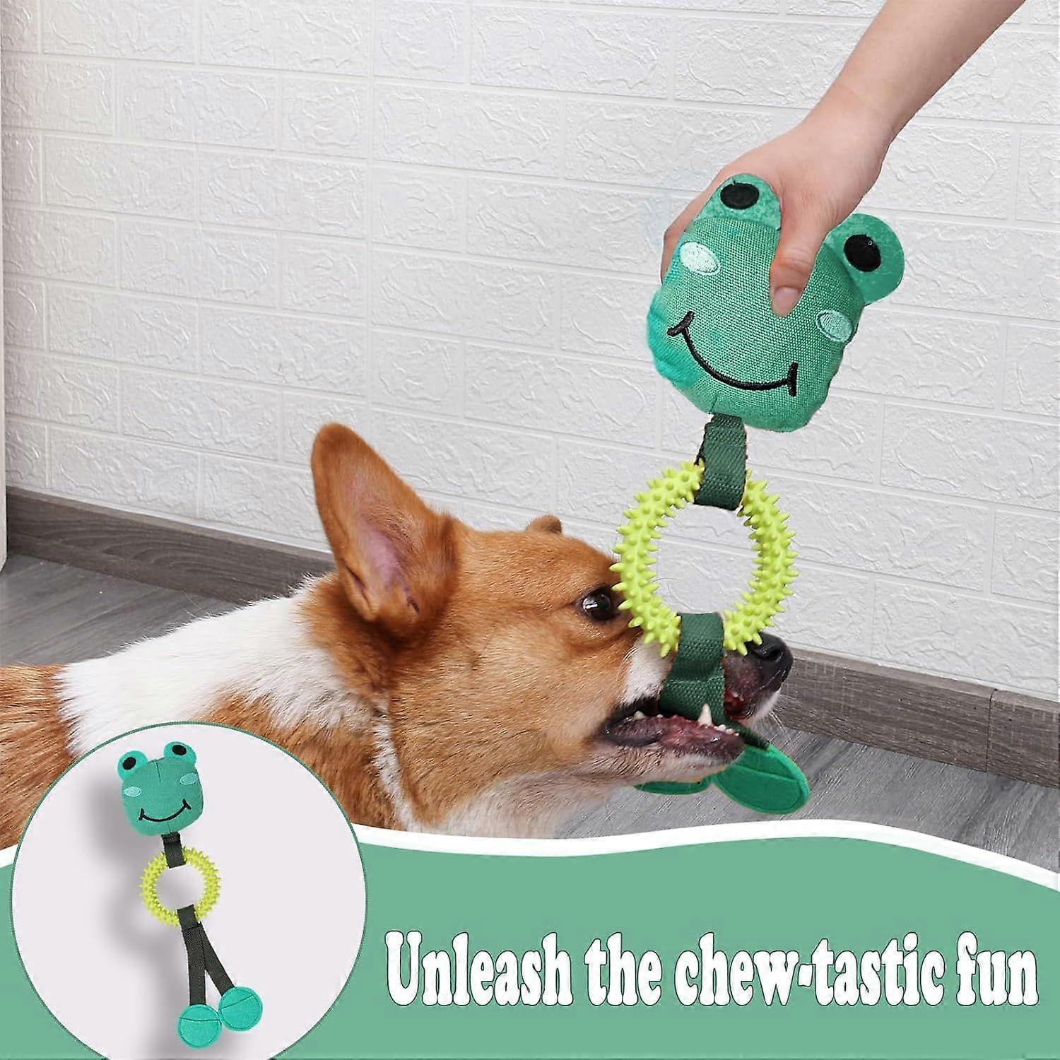 Dog Frog Snuffle Toy Durable Squeaky ToyTug of War Interactive Toy for ...