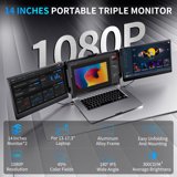 Laptop Screen Extender Portable - 14 Inch Triple IPS FHD 1080P HDMI/USB ...