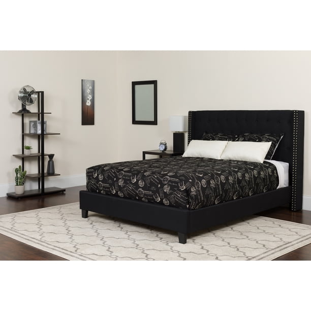 Flash Furniture Full Size Tufted Upholstered Platform Bed with Accent ...