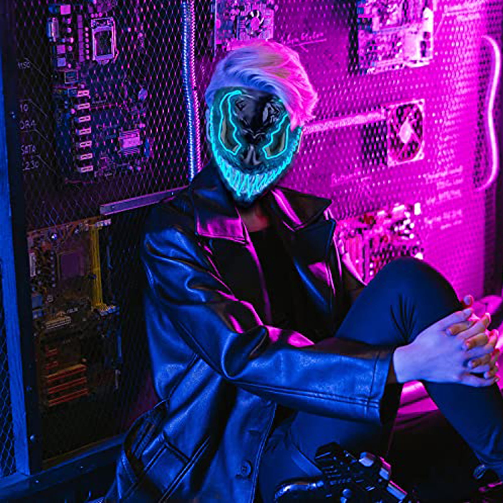 Buy Asdomo Scary Venom Mask Led Light Up Headgear Gift For Cosplay ...