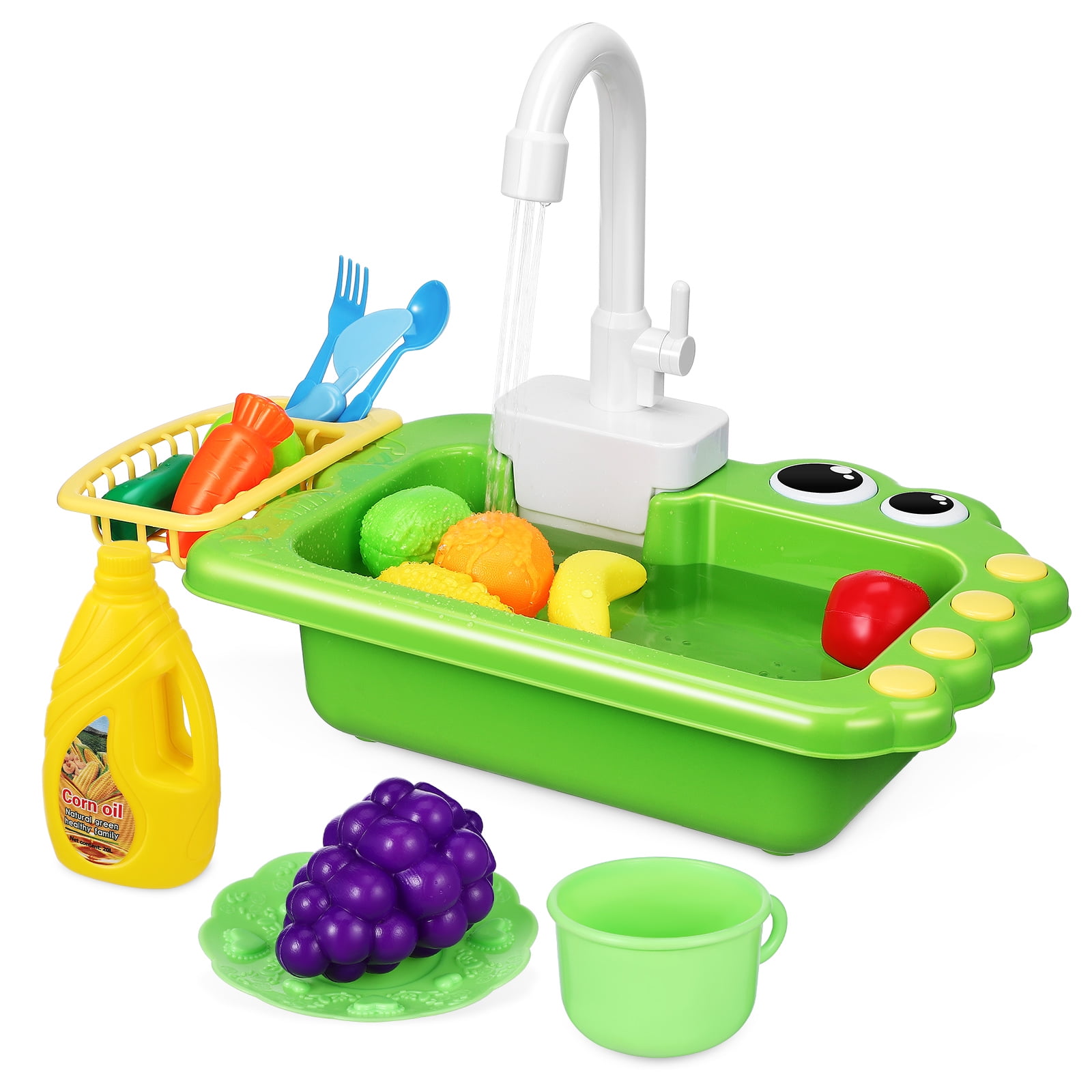 1 Set Kids Sink With Running Water Play Sink Kitchen Sink Toy Toddler ...