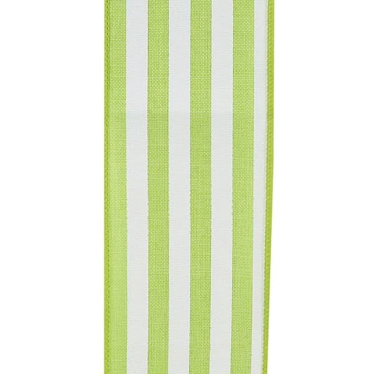 Lime And White Continuous Stripe Wired Ribbon - Walmart.com