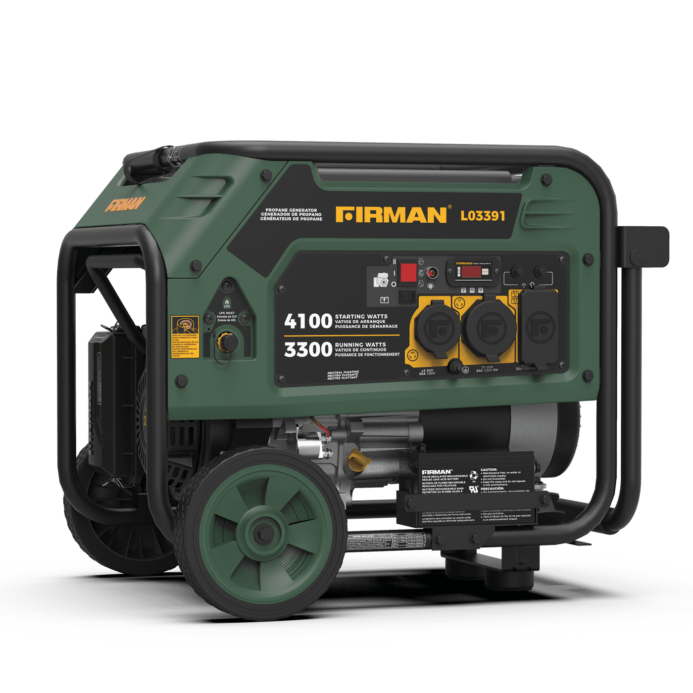 Restored Firman L03391 4100W LPG Propane Portable Generator | Electric ...