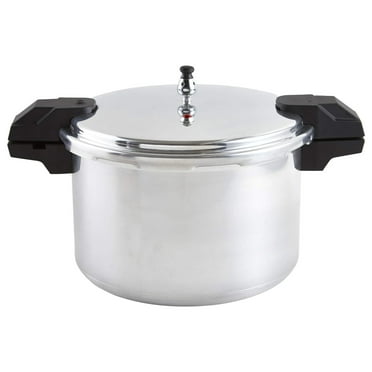 Mirro 6-Quart Heavy-Gauge Aluminum Pressure Cooker, Silver/Black ...