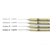 Sakura Pigma Micron Fineliner Drawing Pen Set, Archival Black Ink, 4 ...