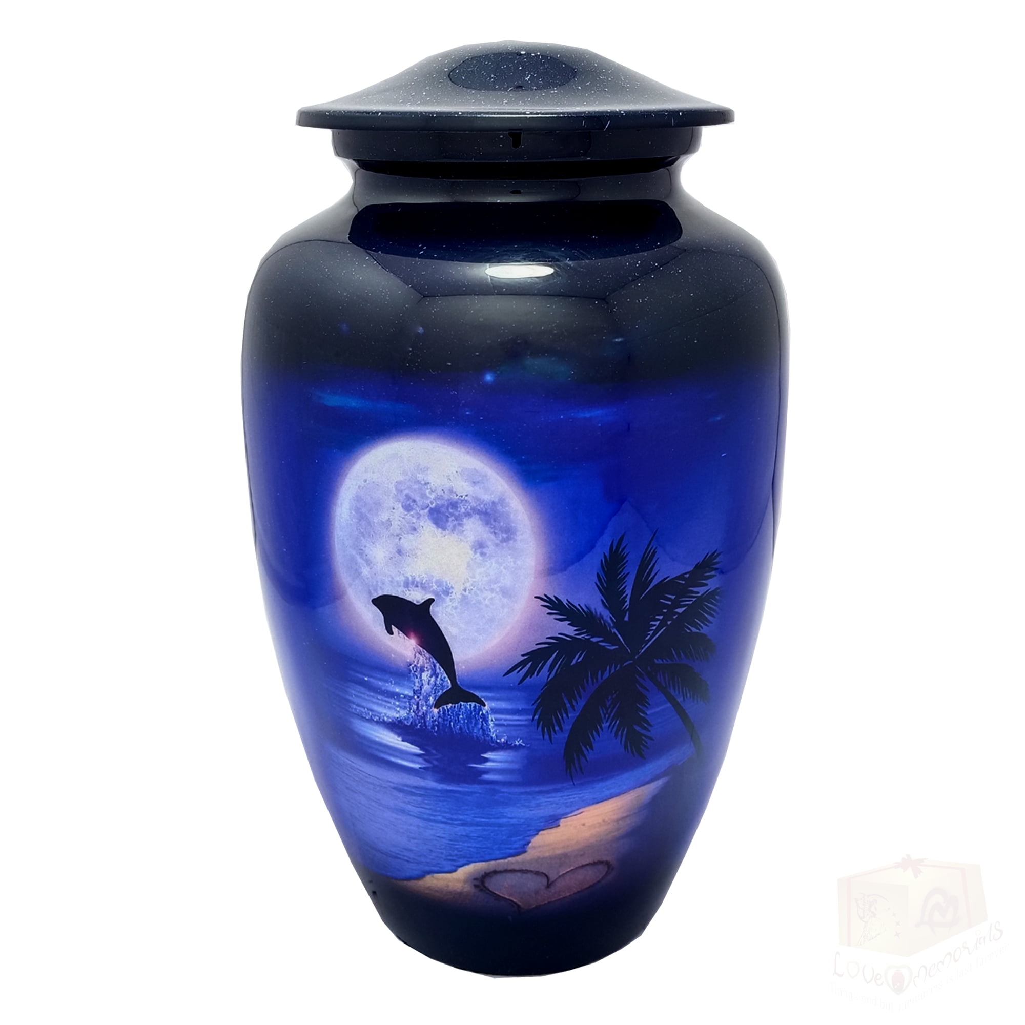 LOVE MEMORIALS Cremation Urns- Moon Dolphin Adult Urn –Best Urn for ...