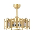 Gold Ceiling Fan with Light and Remote 20-inch Crystal Chandelier Fan ...