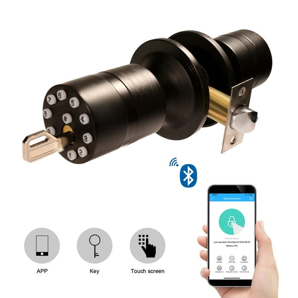 Bluetooth Keyless Security Smart Lock with App Backup Mechanical Key ...
