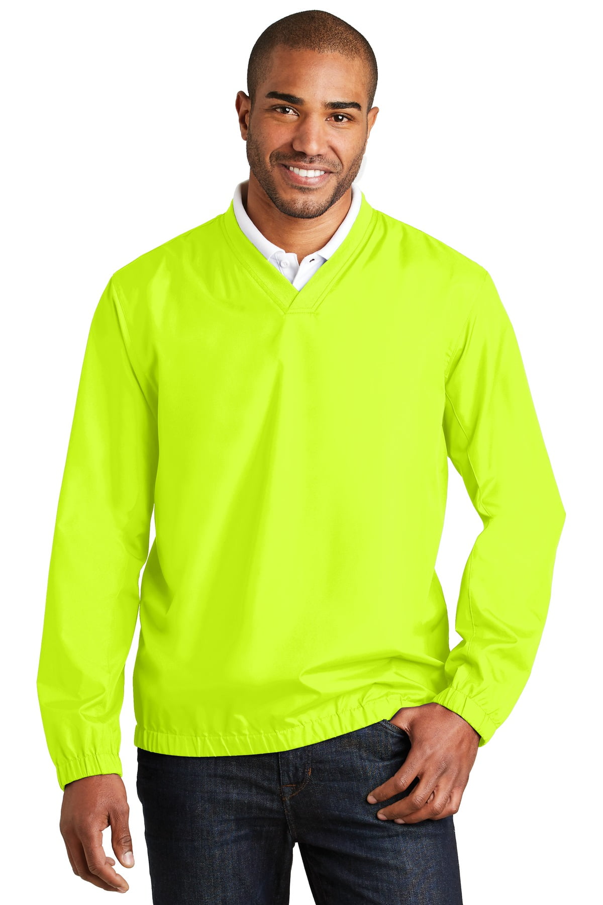 Port Authority Zephyr V Neck Pullover-L (Safety Yellow) - Walmart.com
