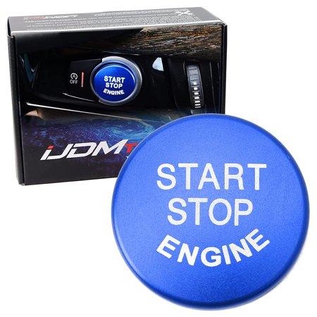 (1) Racing Sports Inspired Blue Aluminum Keyless Engine Push Start ...