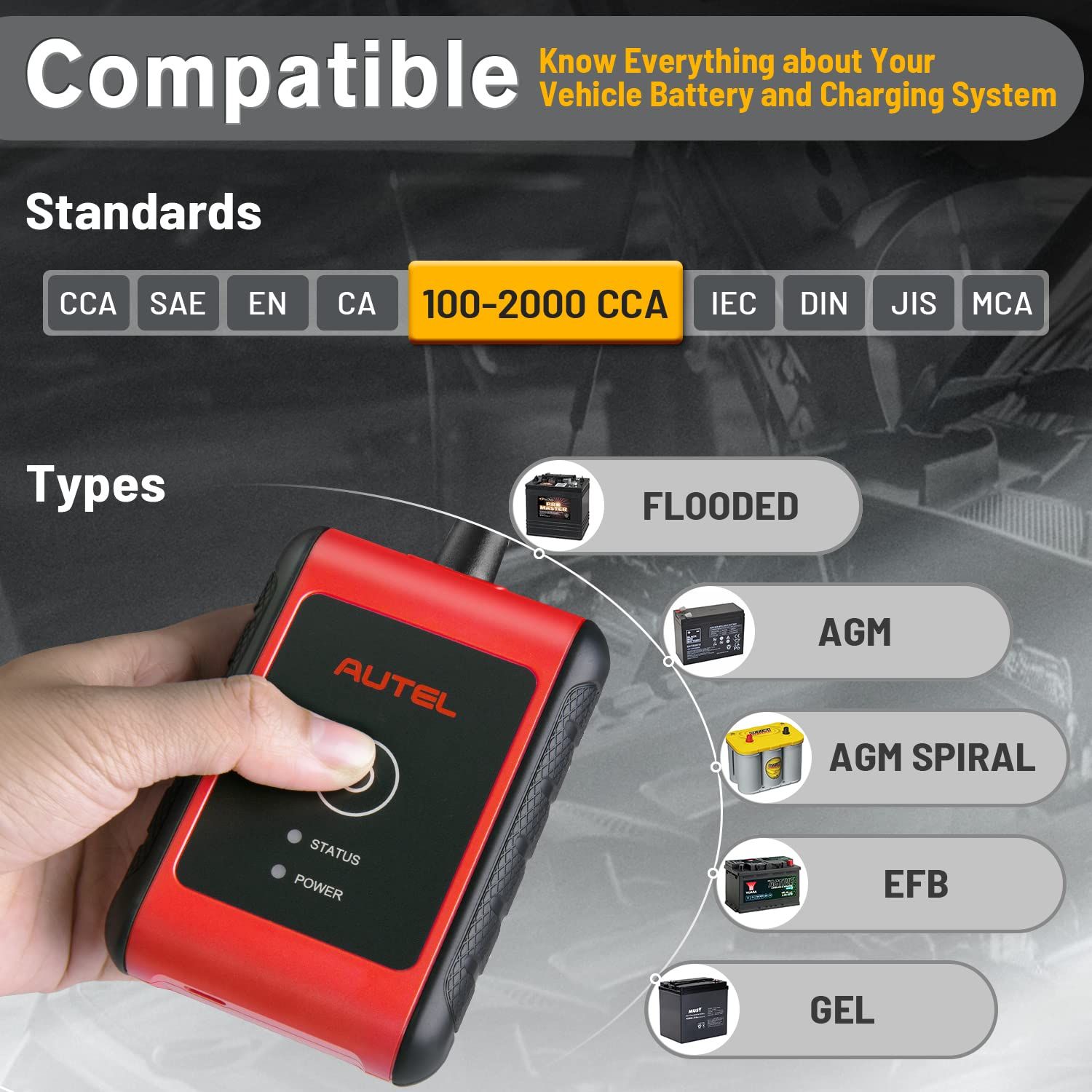 Autel MaxiBAS BT506 Car Battery Tester， 2023 Newest 6V 12V 100-2000 CCA ...
