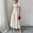 Dresses for Women, Cottagecore Floral Tiered Midi Dress, Square Neck ...