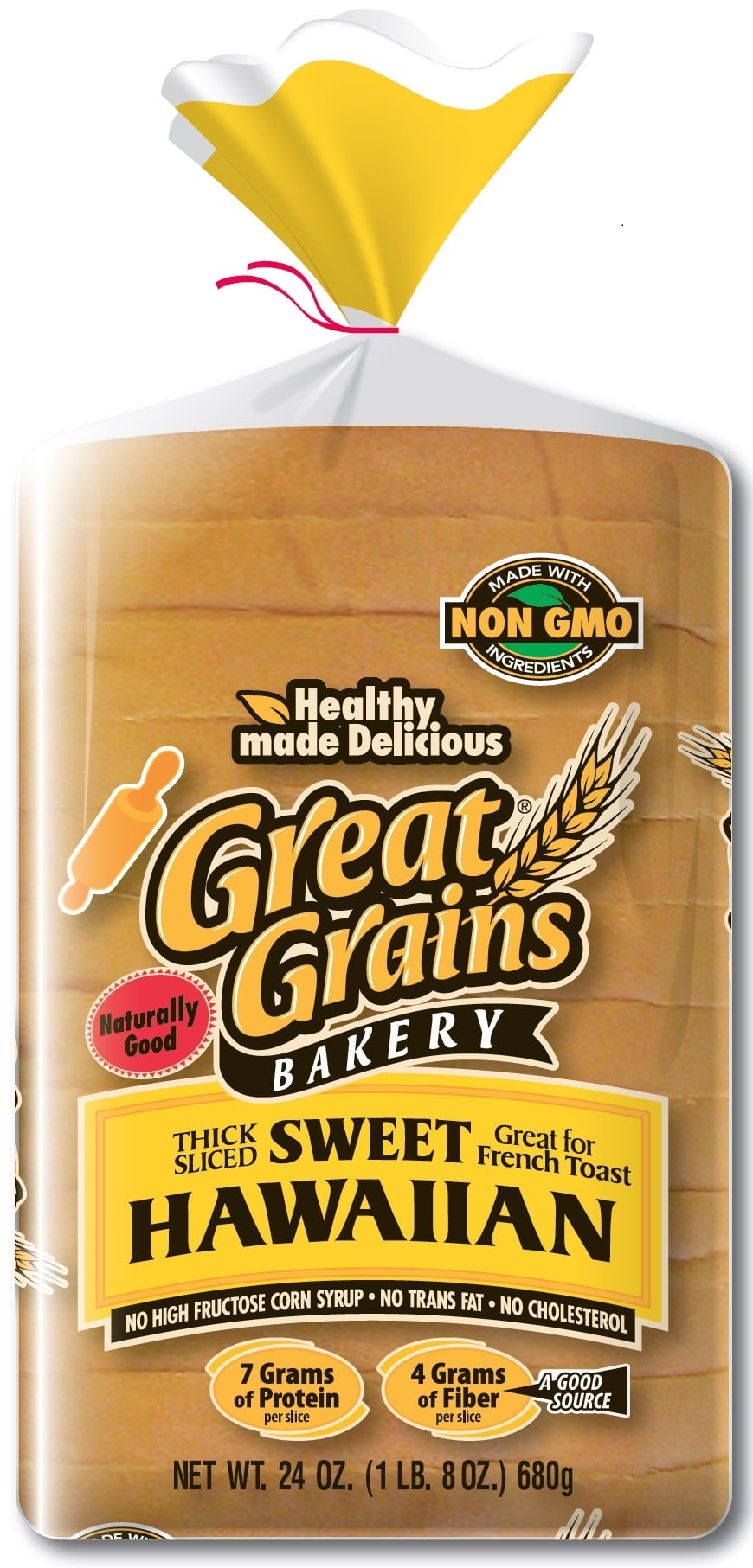 Great Grains Bakery Thick Sliced Sweet Hawaiian Bread, 24 oz - Walmart ...
