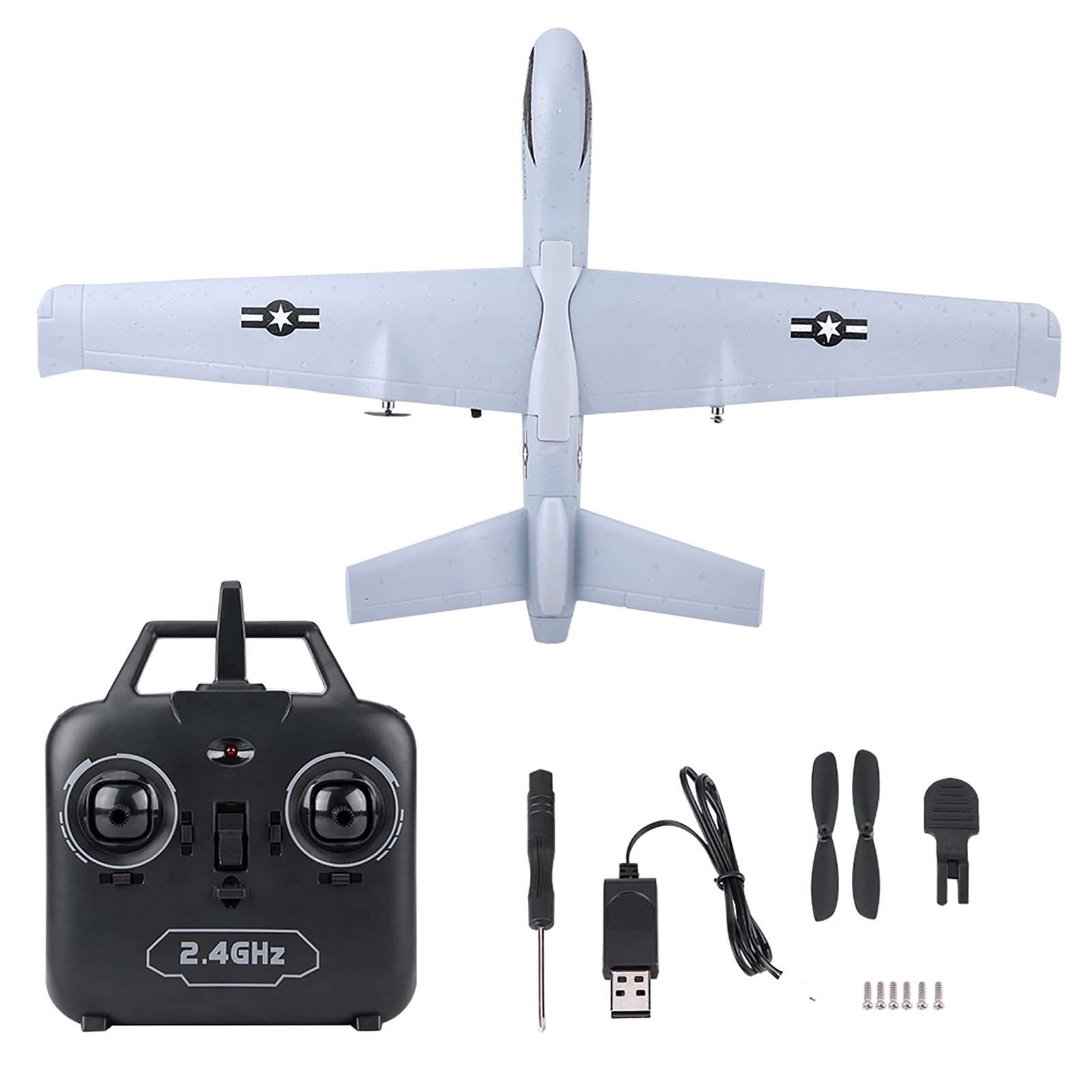 Z51 660mm Envergadura 2.4G 2CH EPP Planeador RC Avión KIT DIY RC Modelo de avión (con barra de ...