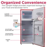 Frigidaire 7.5 Cu Ft. Retro Refrigerator, Top Mount Compact Fridge, Red ...