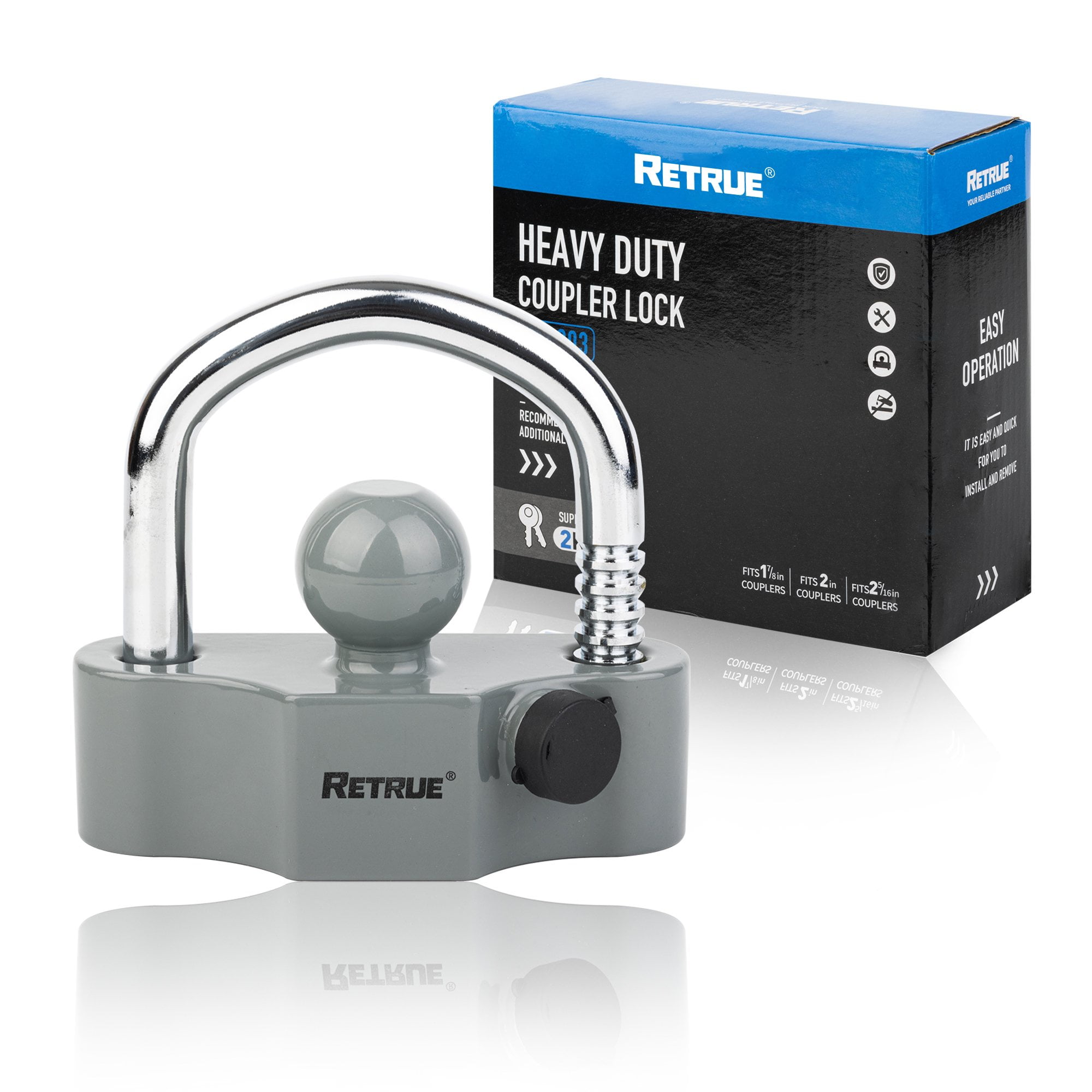 RETRUE Universal Coupler Lock Heavy-Duty Trailer Hitch Locks Ball Hitch ...
