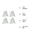 Ceiling Fan Light Covers 4 Pack Alabaster Bell Shaped Replacement ...