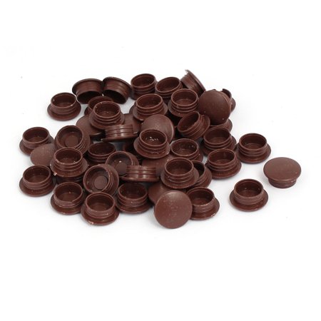 12mm Dia Plastic Thread Design Screw Cap Covers Hole Lids Brown 50pcs ...