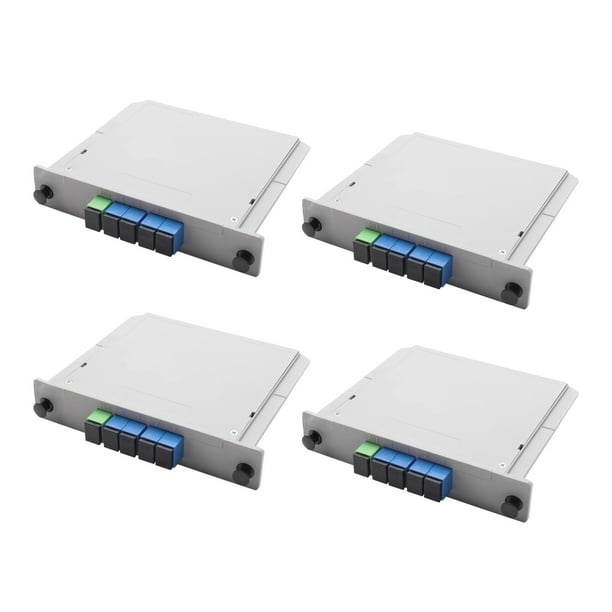 4X 1:4 Fiber Optical Plc Splitter Sc/Upc 1X4 Lgx Box Cassette Card ...