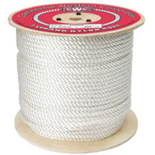 CWC 3-Strand Nylon Rope - 1/2" x 600 ft., White - Walmart.com