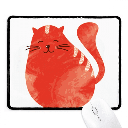Orange Sling Fat Cat Animal Watercolor Mousepad Stitched Edge Mat ...