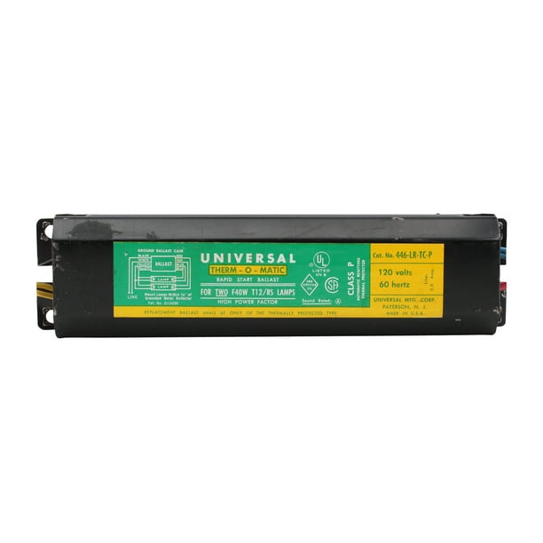 Universal 446-LR-TC-P Rapid Start Ballast, 2-Lamp, 40W T12, F40T12 ...
