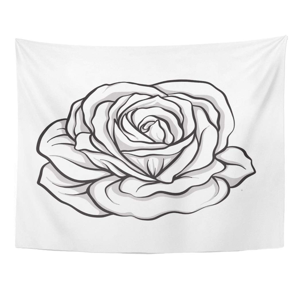 UFAEZU Sketch Rose Flower Outline Stock Line Abstract Beautiful Beauty ...