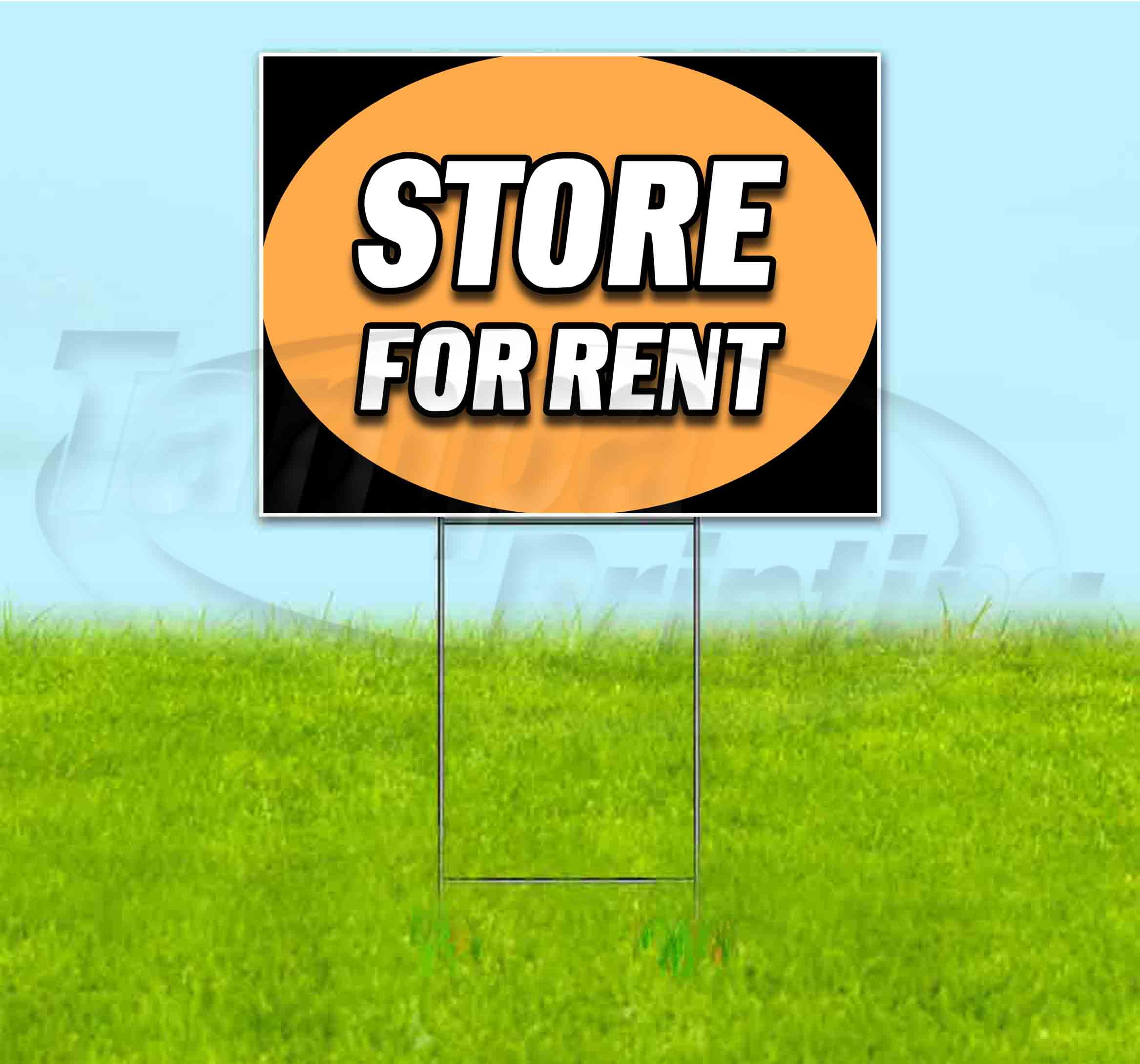 Store For Rent (18" x 24") Yard Sign, Includes Metal Step Stake ...