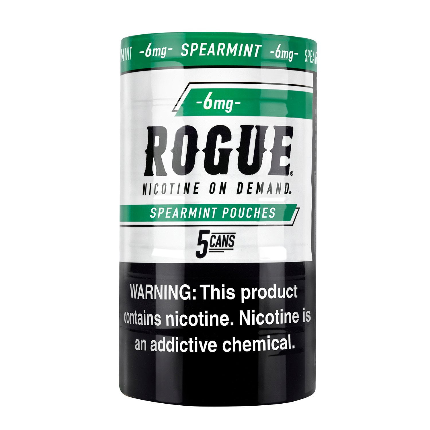 Rogue Oral Tobacco Nicotine Pouches, Spearmint, 6 mg, 20 ct., 5 pk ...