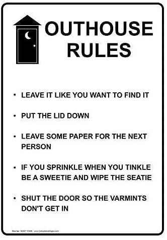 Outhouse Rules Leave It SiAluminum Metal Signs Funny Yard Sign Outdoors ...