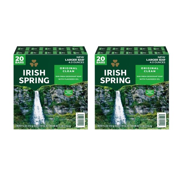 Irish Spring Bar Soap, Original Clean (4 oz., 20 ct.) 2PK - Walmart.com