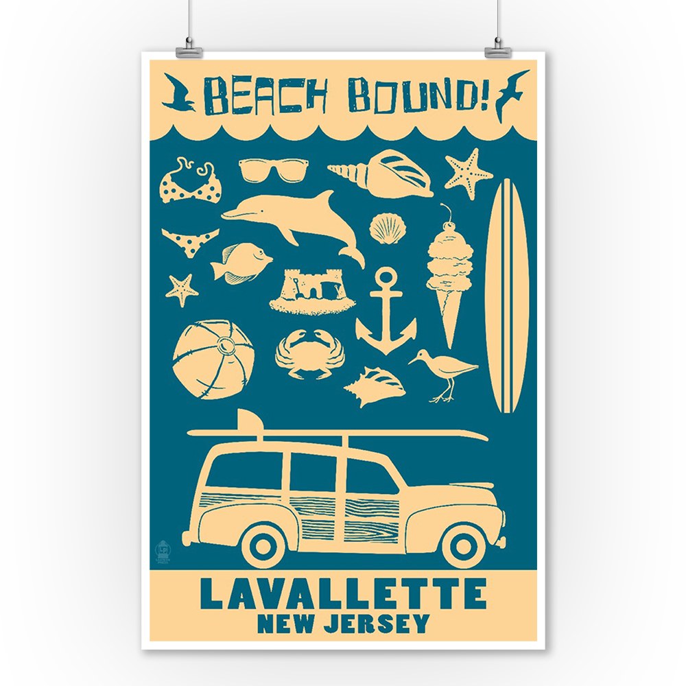 Lavallette, New Jersey - Coastal Icons - Lantern Press Poster (9x12 Art ...