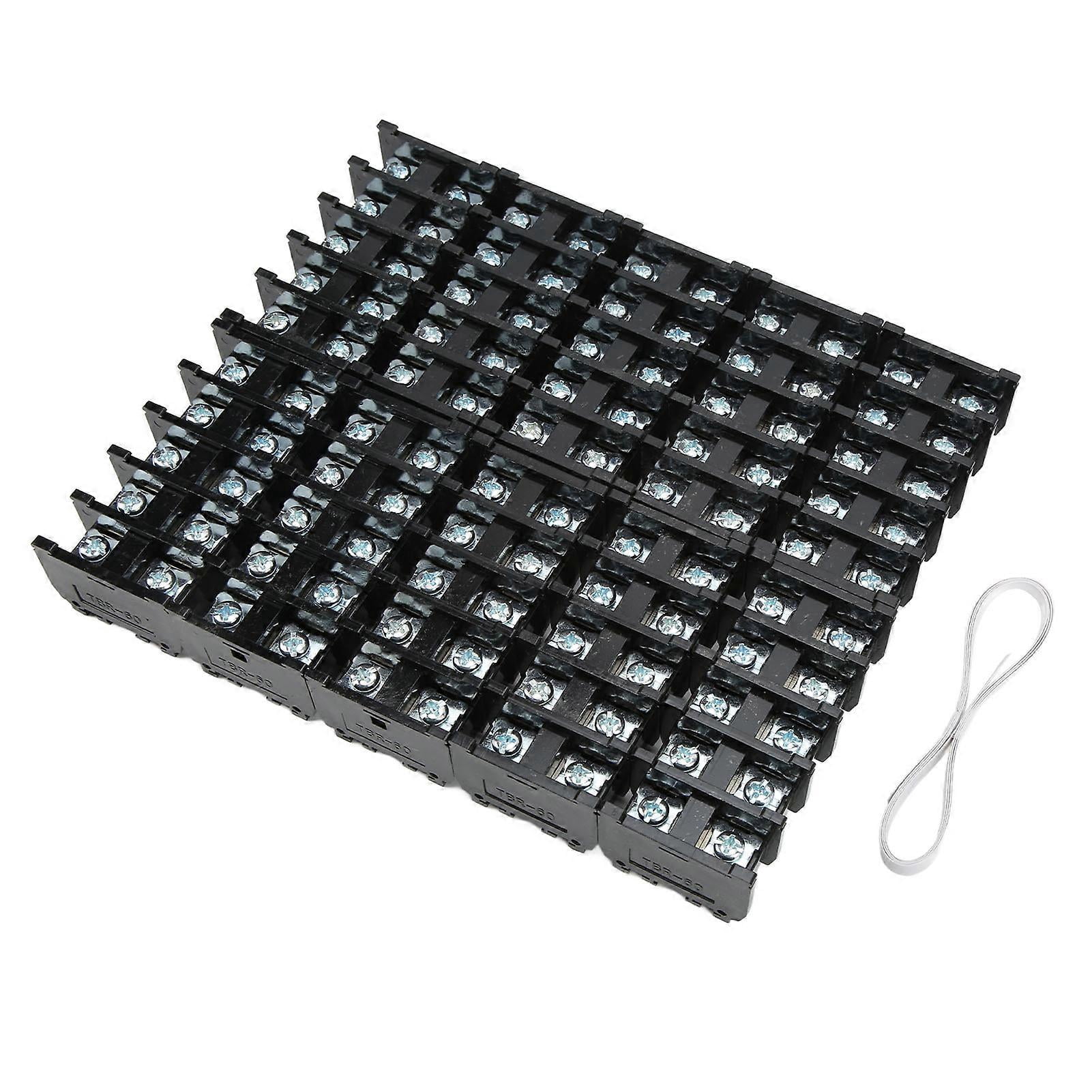 50pcs TBR?60 Terminal Block Rail Type Anti Slip Screw Terminal for ...