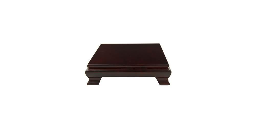 Oriental Furniture Rosewood Scroll Stand, Rosewood color, beige, 5 ...