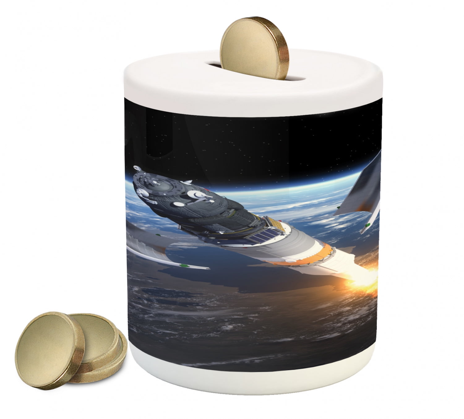 Outer Space Piggy Bank, Launch of Cargo Spacecraft in Progress Rocket ...