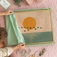 SHIRVA Mid Century Modern Rising Sun, Japanese Abstract Landscape Art ...