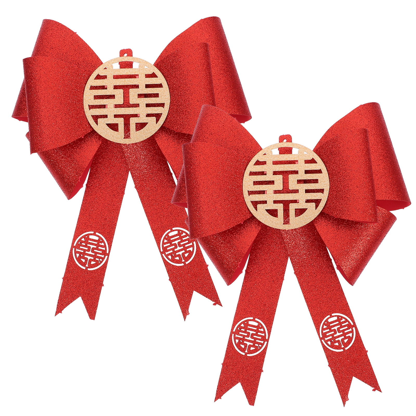 1 par de lazos de lazo retorcido, lazos de cinta roja para decoración ...