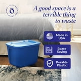 HOMZ 10 Gallon Heavy Duty Plastic Storage Container, Capri Blue ...