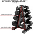 BalanceFrom 100LB Rubber Hex Dumbbell Set, 5-20 lbs Pairs, A-Frame Rack ...