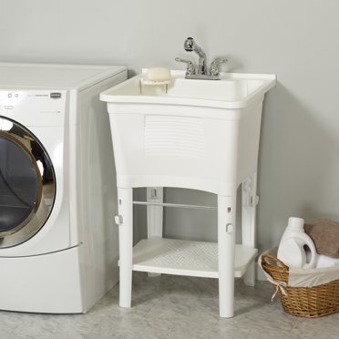Simpli Home Seiger 46 inch Laundry Cabinet with Pull-out Faucet and ...