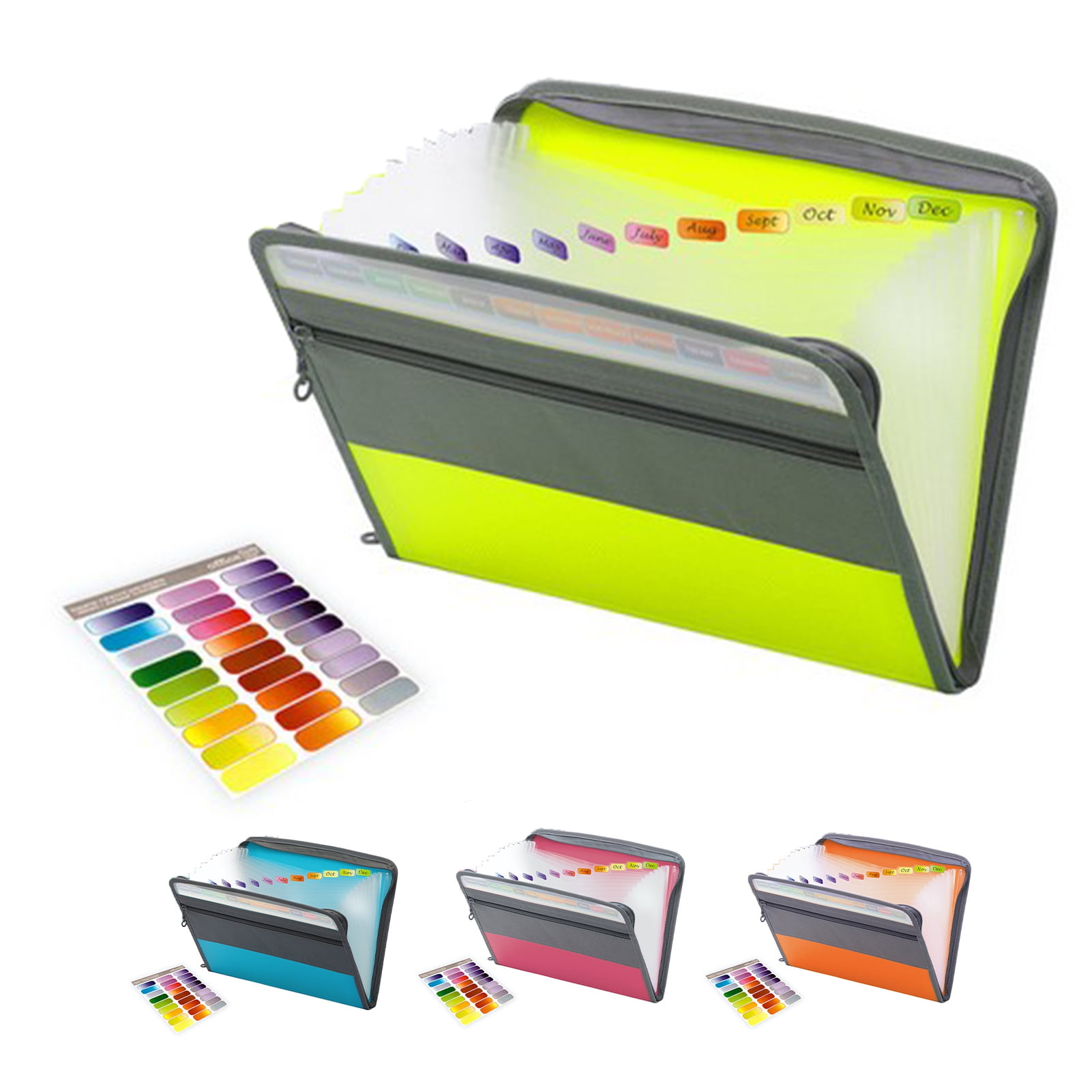 File Folder Multi-Layers Zipper Closure with Pocket Waterproof Index ...
