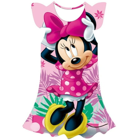 Disney Minnie Mickey Mouse impression 3D filles robe été Minnie Mickey ...