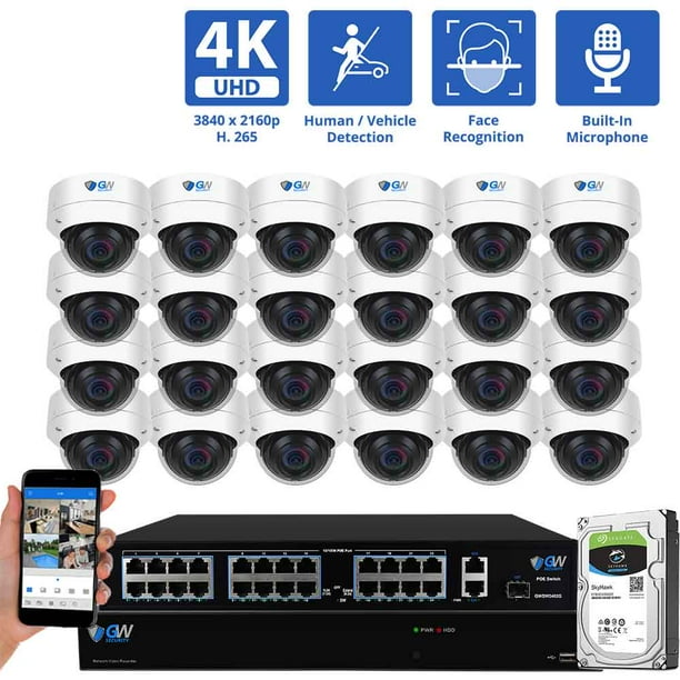 GW Security 32 Channel NVR UltraHD 4K Face/Human/Vehicle Detection PoE ...