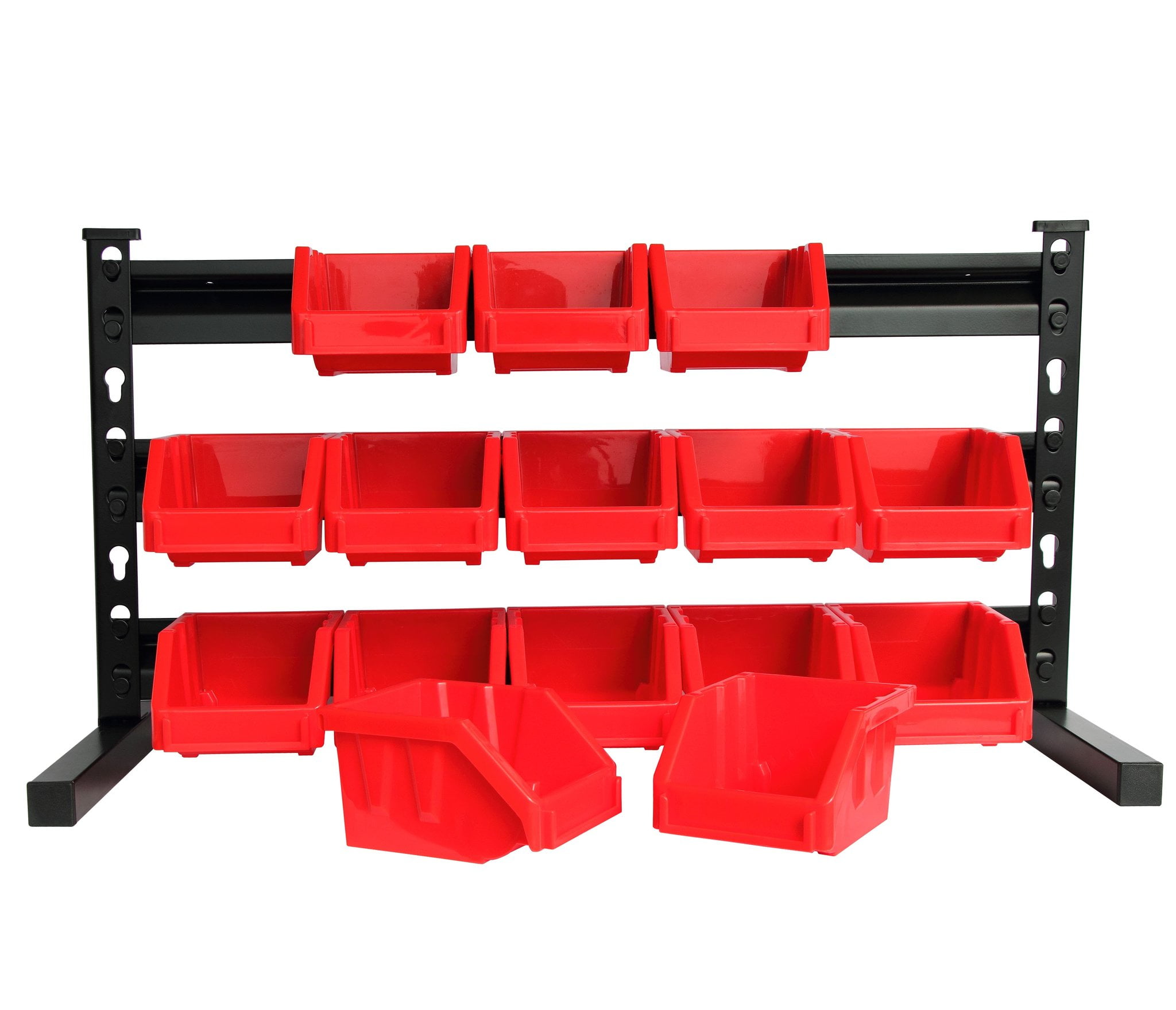 King's Rack Bin Storage System Organizer w/ 15 Plastic Bins in 3 tiers ...