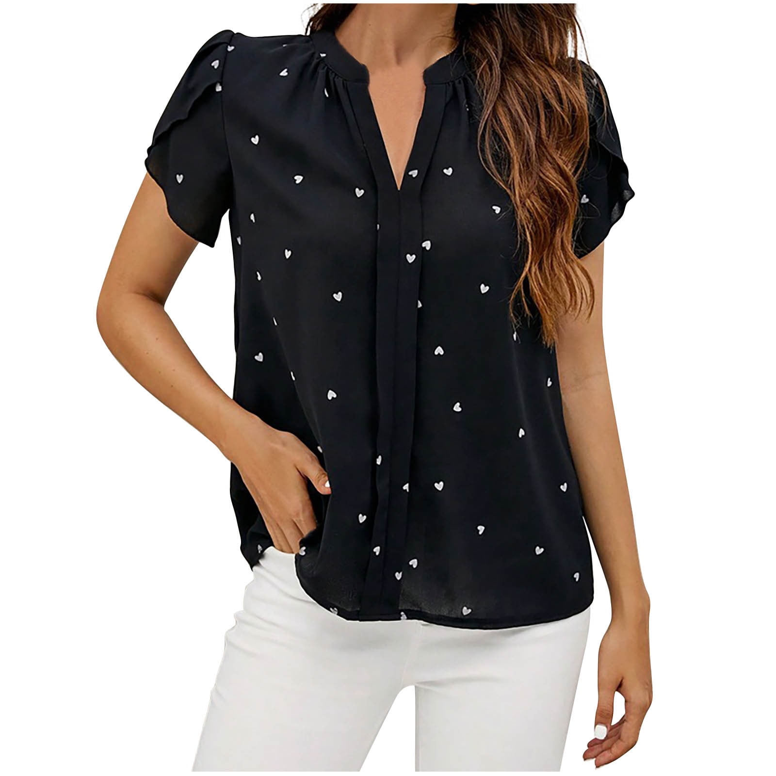 Click here for Timegard Summer Tops For Women Petal Short Sleeve... prices