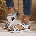 CIENVNSTG Breathable Knit Fabric Open Toe Flat Sandals for Women ...