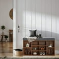 Ivinta Shoe Storage Bench with Cushion, Storage Cabinet Bench with ...
