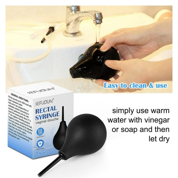 Xizioo Silicone Rectal Syringe For Cleaning Anal Flow Enema Colon Enema Vaginal Cleanser Black