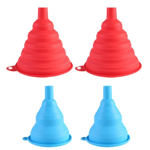 4 pieces of size foldable silicone funnel long-neck funnel - Walmart.ca